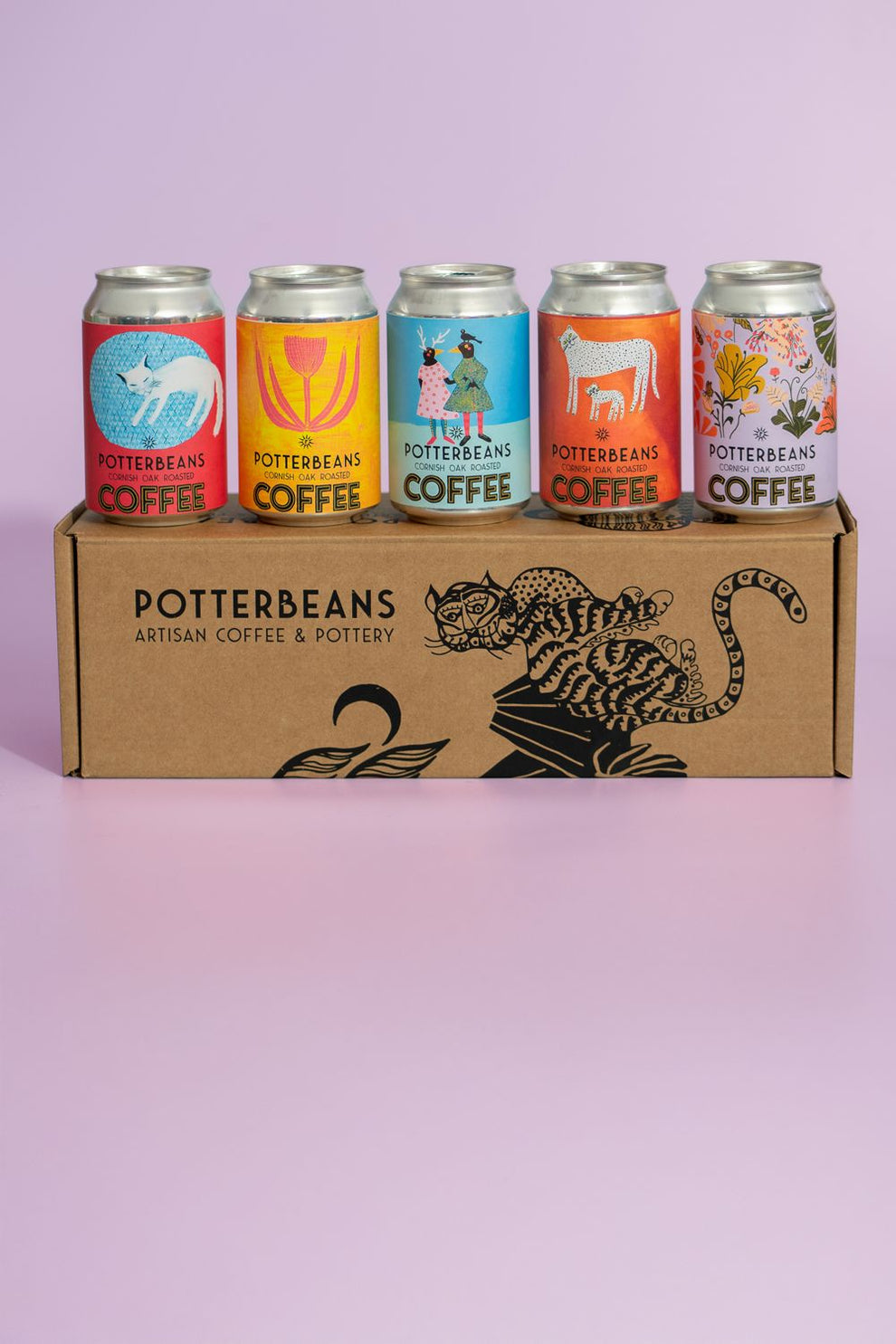 Gift Box of 5 Coffee Tins, speciality coffee set whole bean – Potterbeans